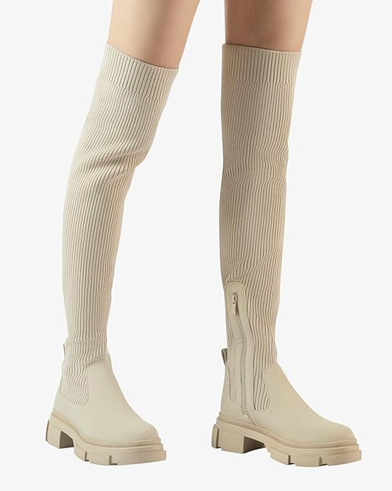 Platform Knitted Over-the-Knee Boots – Body & Soul - Gifts from the Heart
