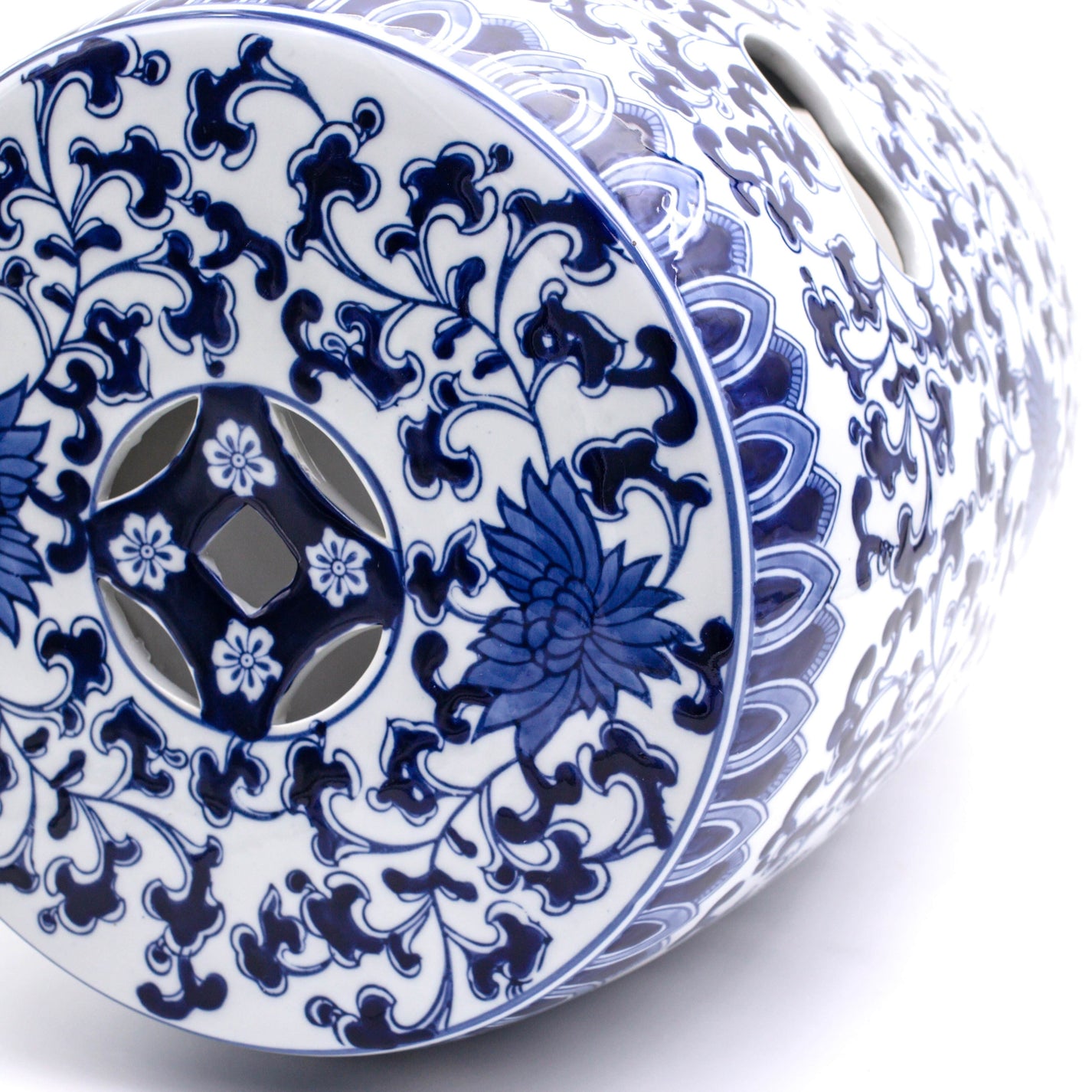 Euro Ceramica Blue & White Lotus Drum Stool – Body & Soul - Gifts from ...