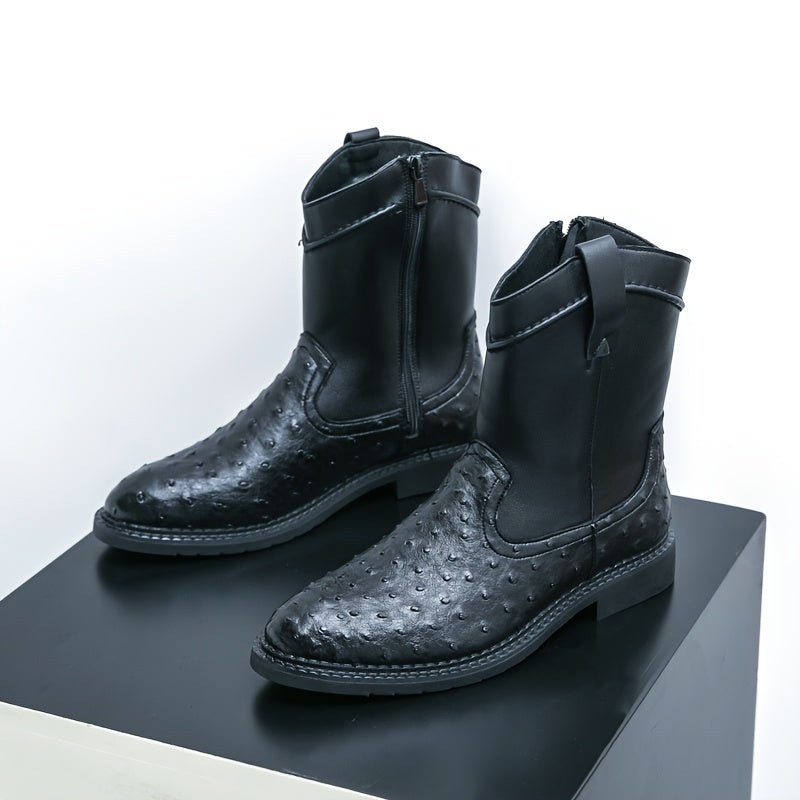 Textured Genuine Leather High-Top Cowboy Boots – Body & Soul - Gifts ...